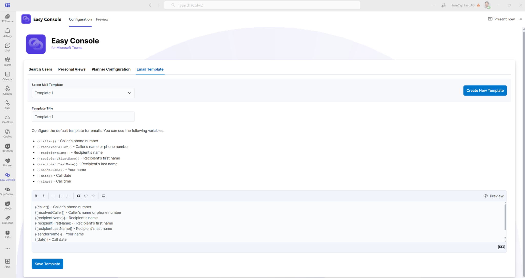 Easy Console - making calls with Teams even easier