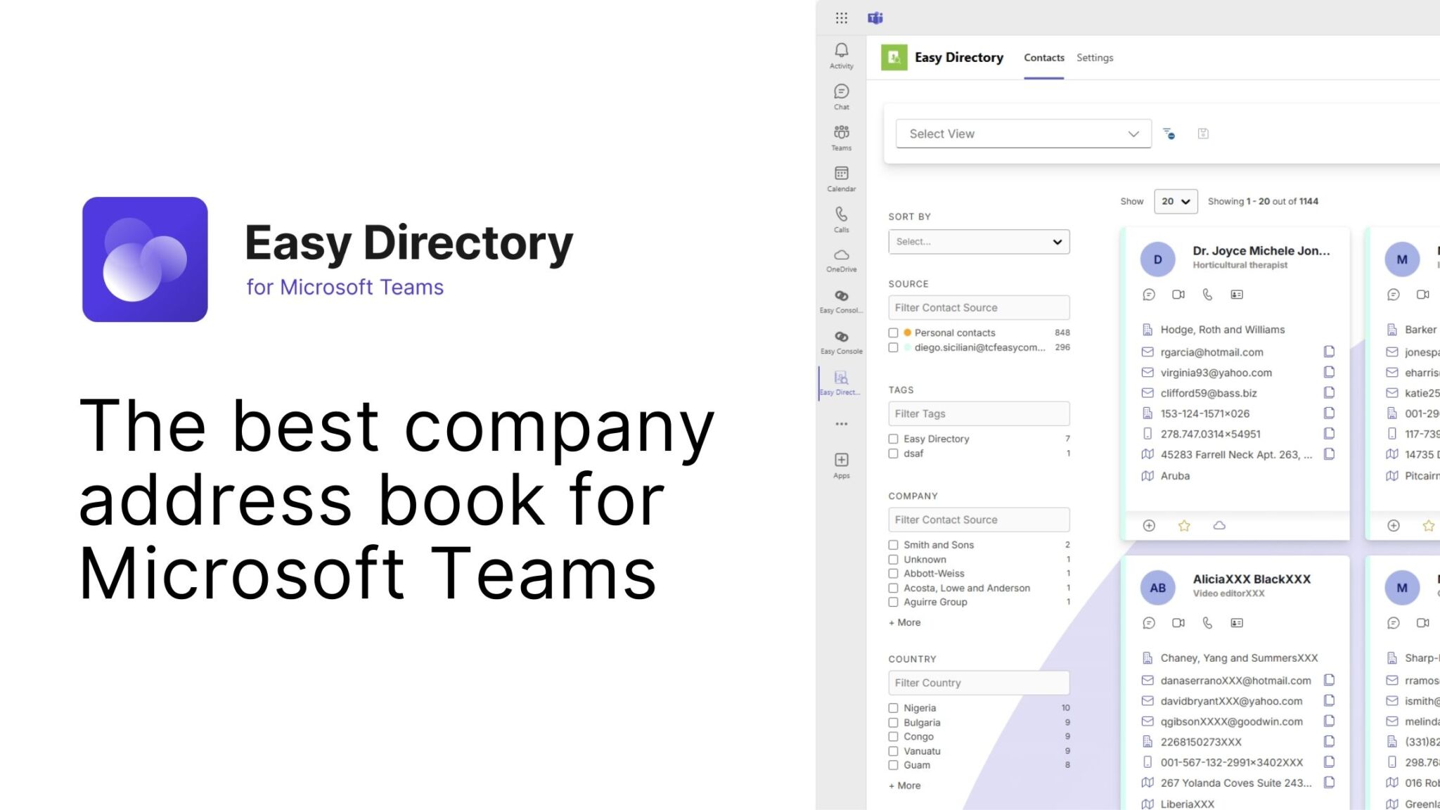 The best company adress book for Microsoft Teams