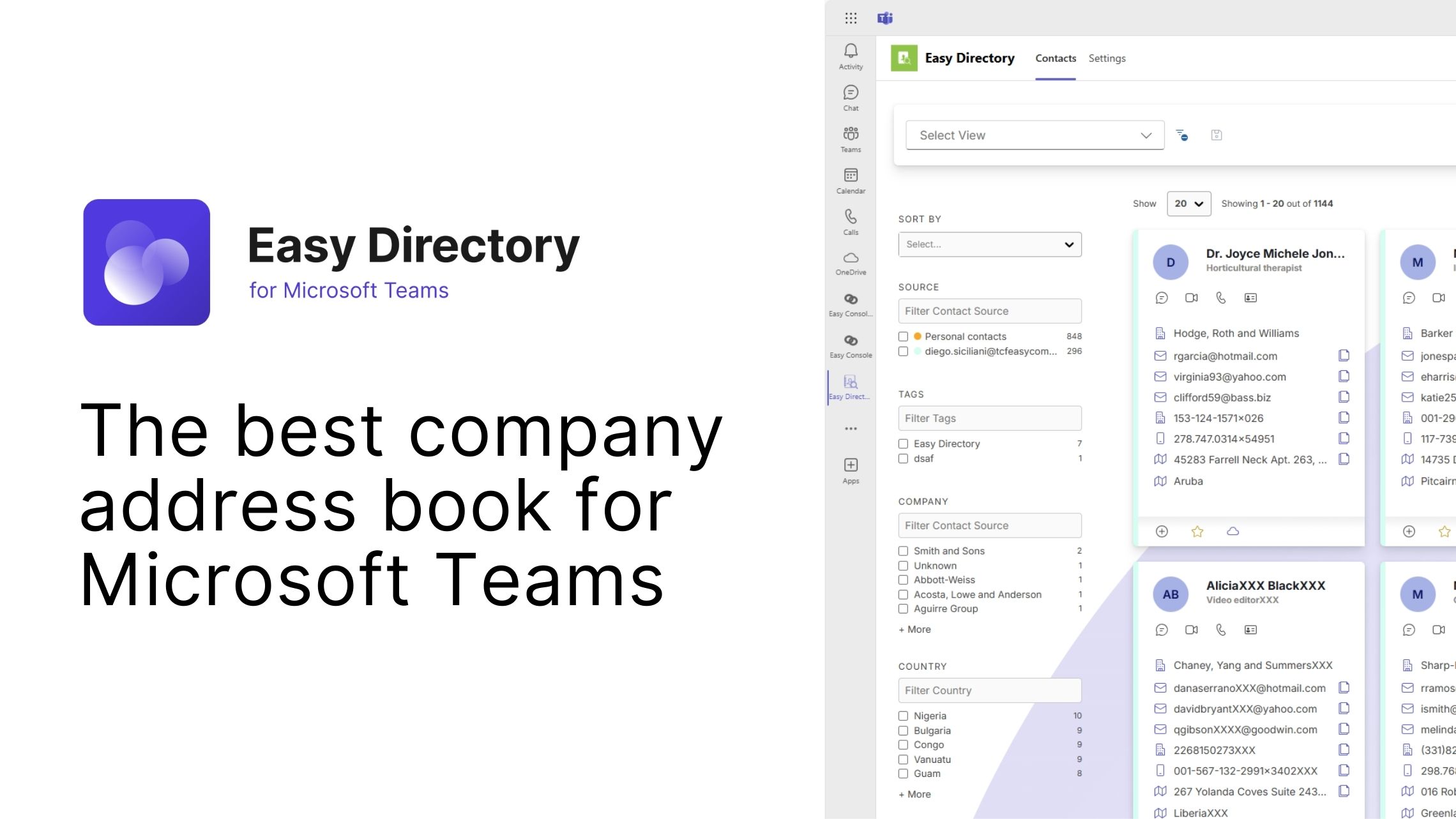 The best company adress book for Microsoft Teams
