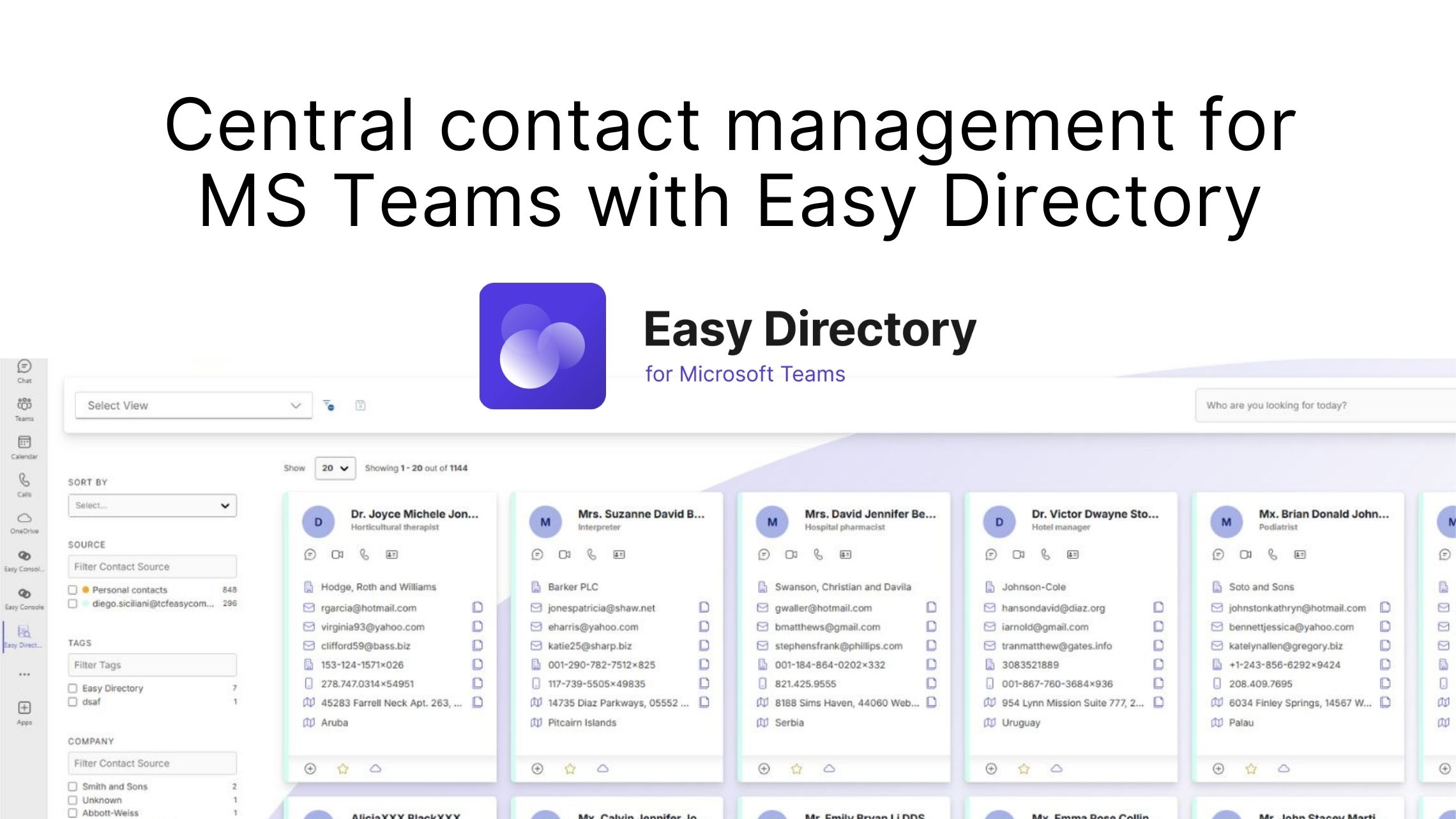 Central contact management for MS Teams