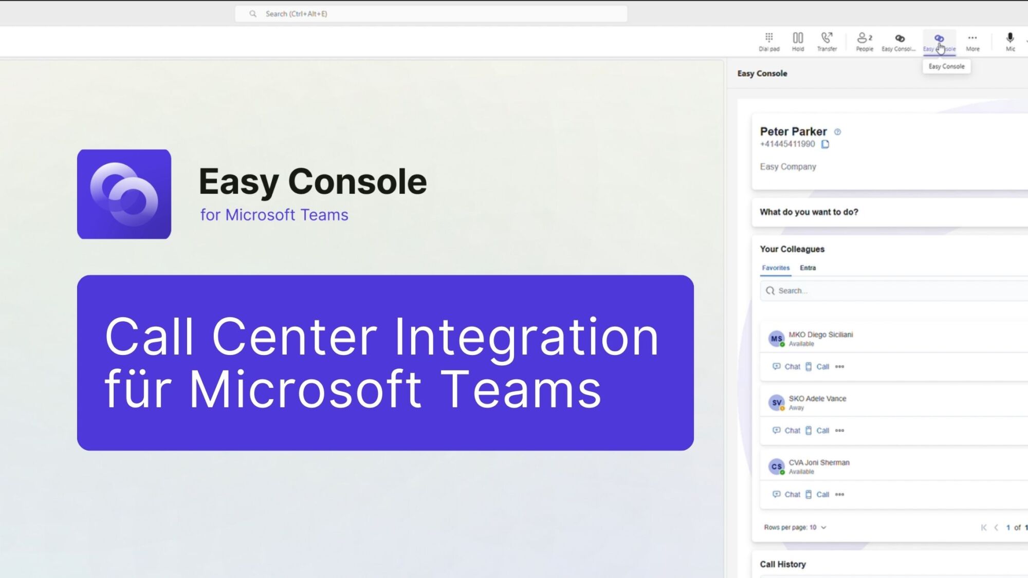 Call Center Integration für Microsoft Teams