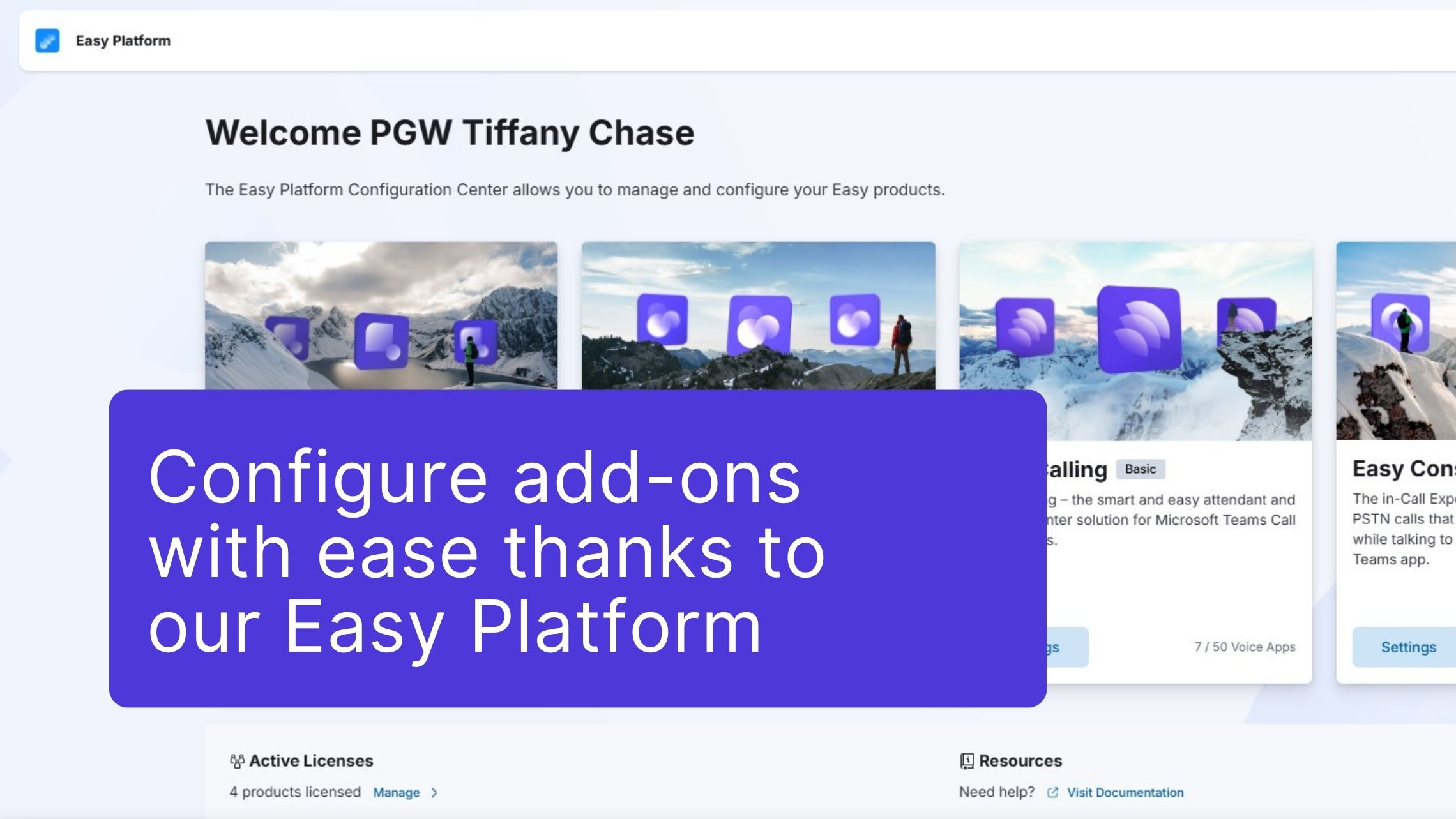 Easily configure add-ons with the Easy Platform